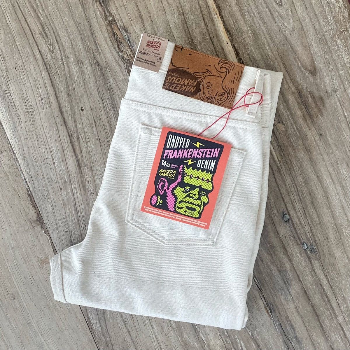 Naked & Famous Naked & Famous Weird Guy Undyed Frankenstein Denim Jeans ...