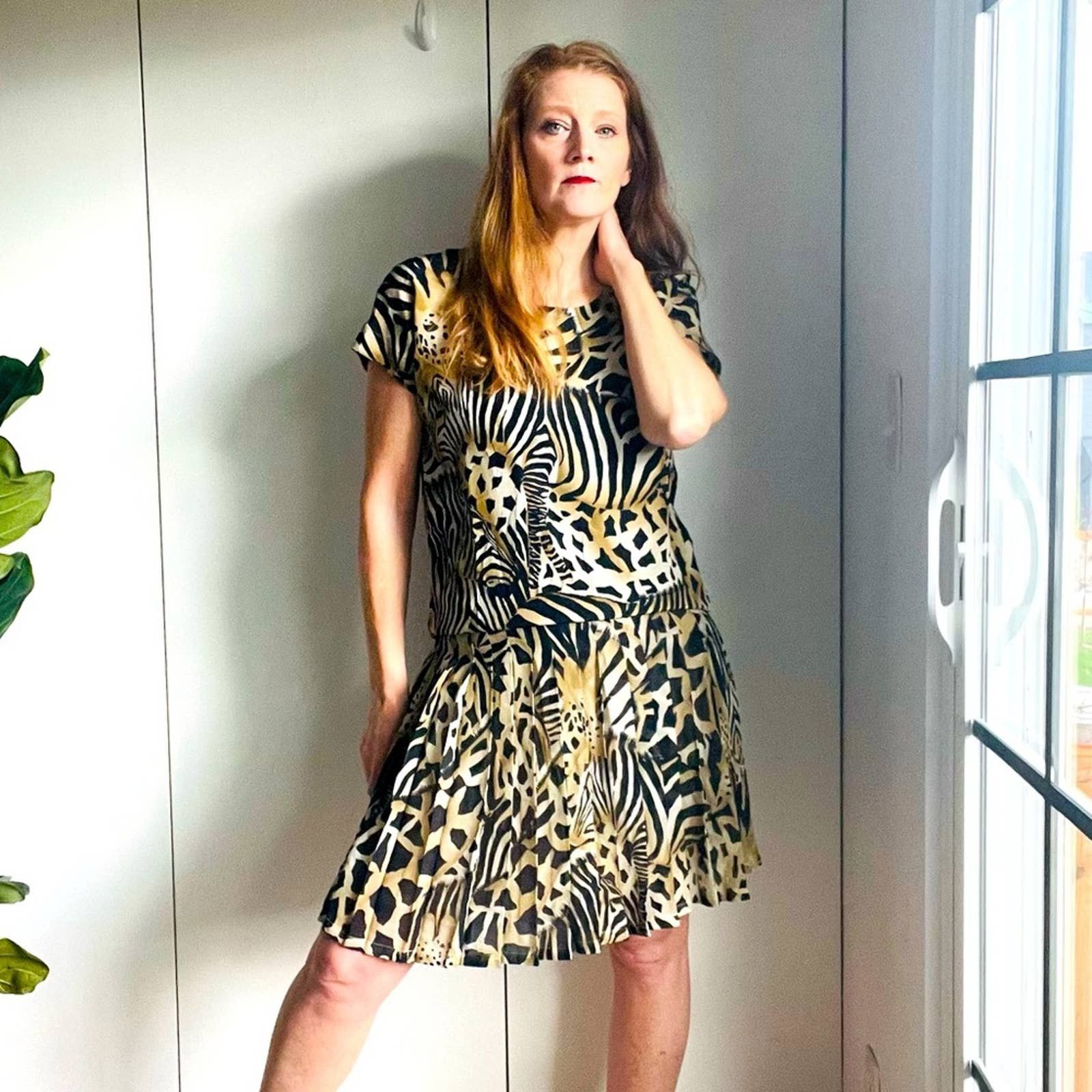 Escada ESCADA Y2K Silk Skirt Set Animal Print 2 Piece Size 4 | Grailed