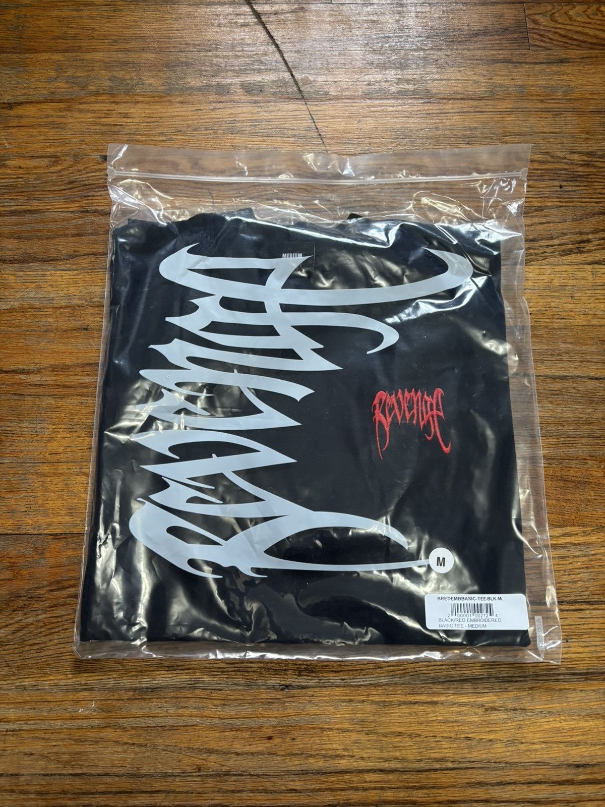Revenge Revenge Embroidered Basic Tee Black/Red Bred | Grailed