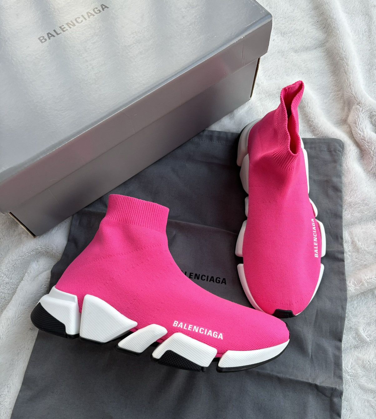 Balenciaga Balenciaga Hot Pink/White Speed Runners | Grailed