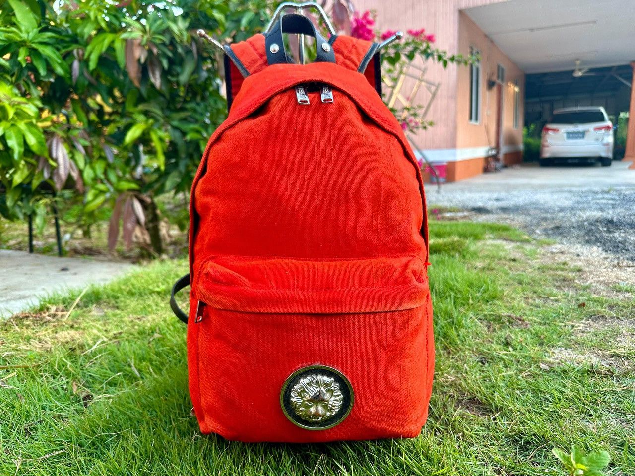 Versace Authentic Versace Versus Lion Head Medium Backpack | Grailed