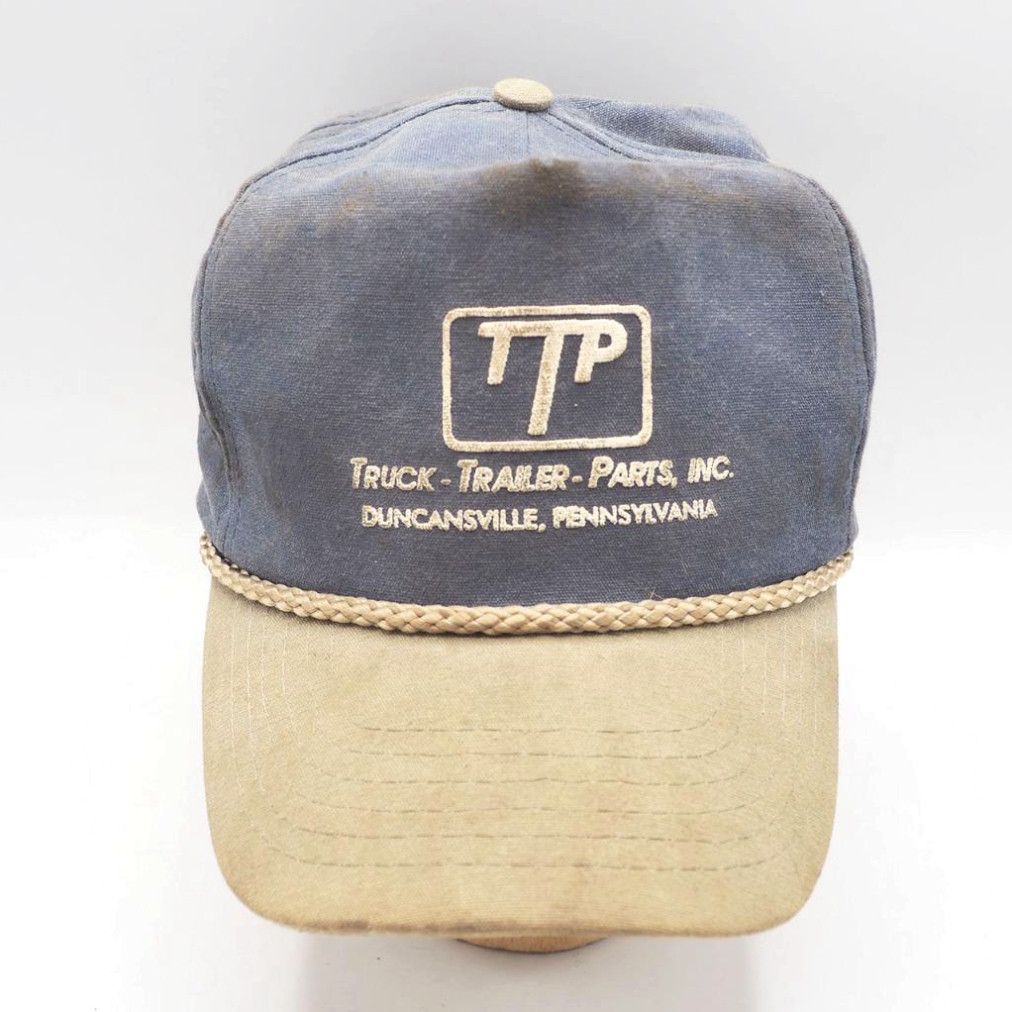 Vintage Snapback Trucker Farmer Hat Cap Truck Trailer Parts Lightly ...