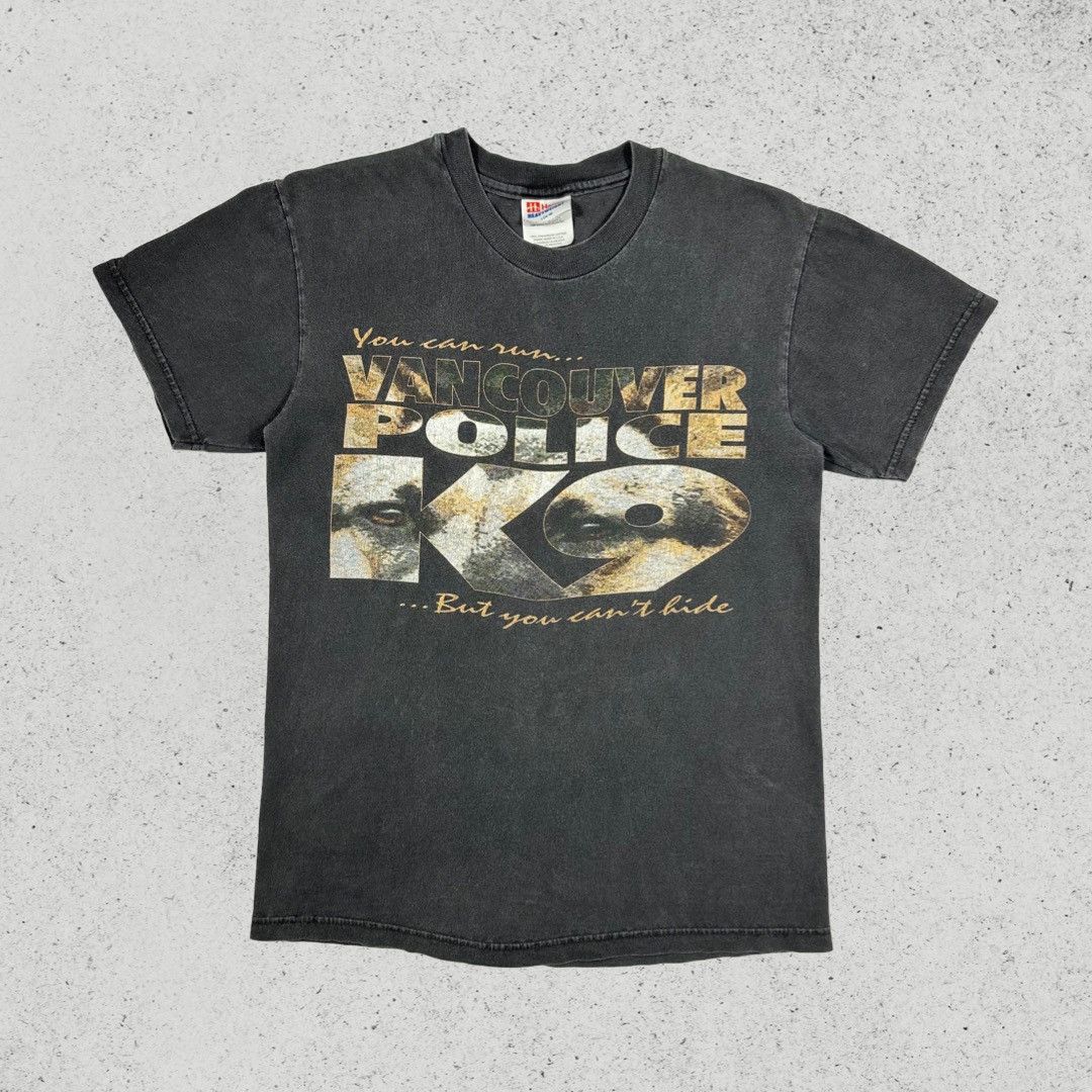 Police × Vintage Vintage 90s K9 Vancouver Police Faded T-Shirt | Grailed