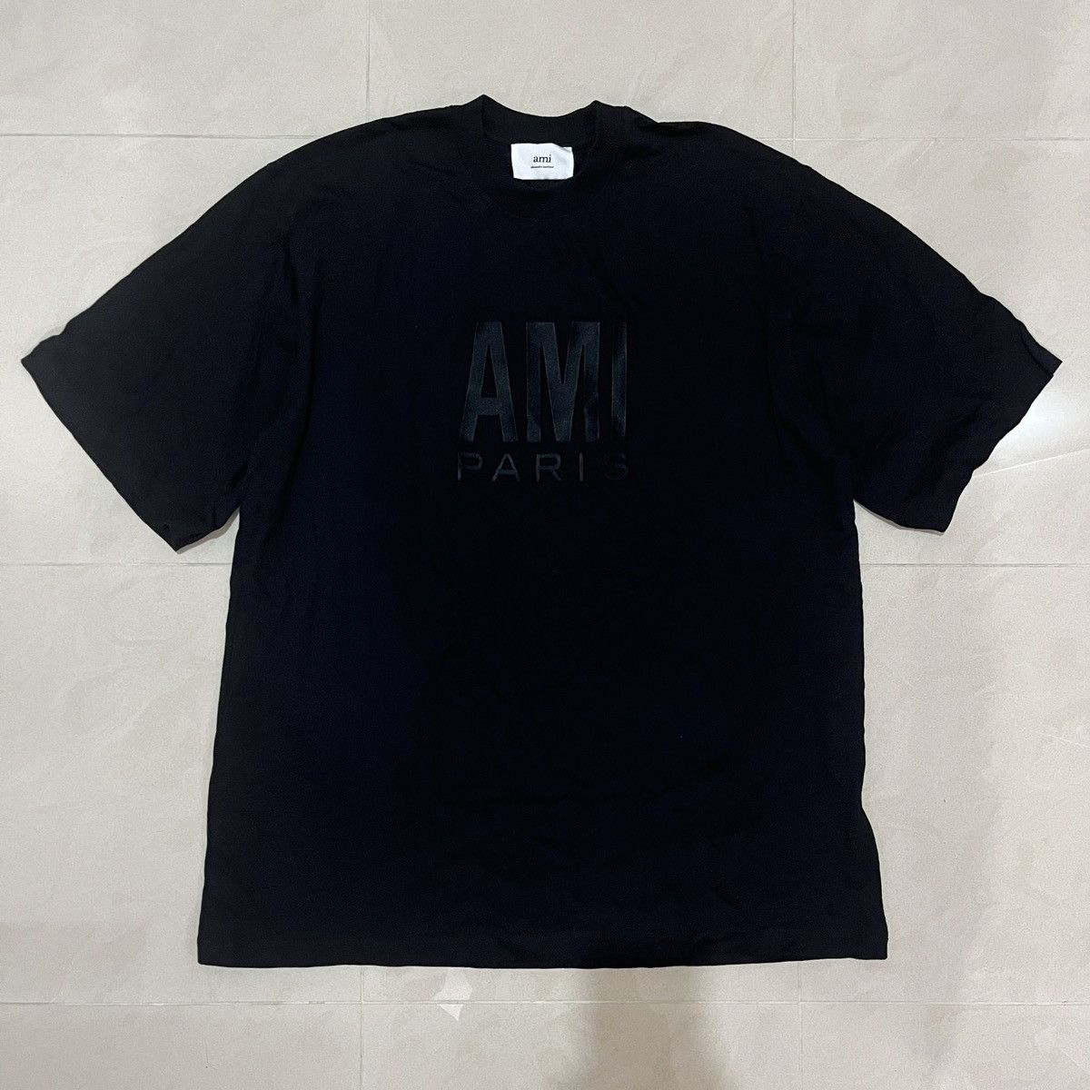 AMI New Ami black embroidery logo t shirt | Grailed