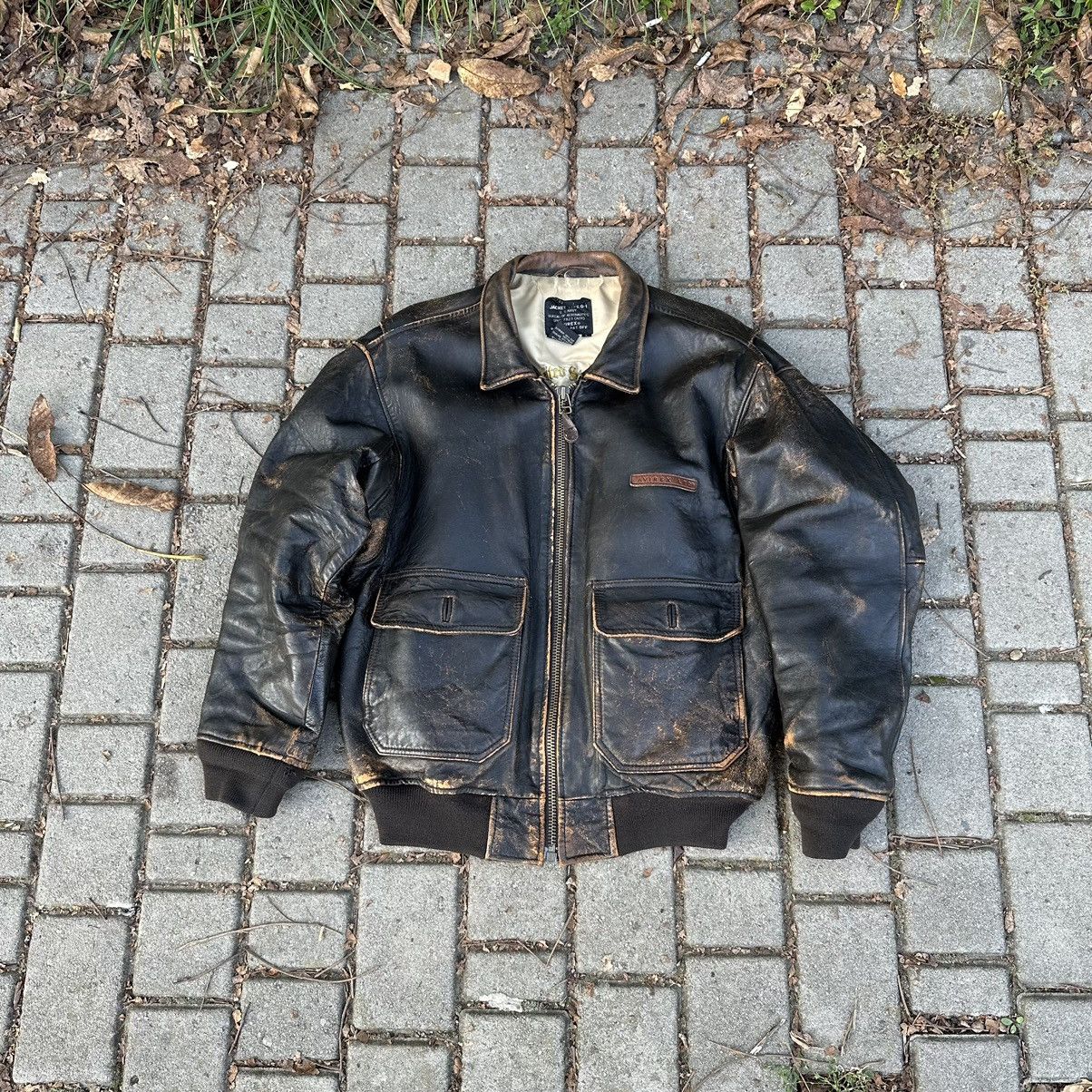 Vintage Vintage 80s Avirex Black Old Leather Type A-2 Flight Jacket | Grailed