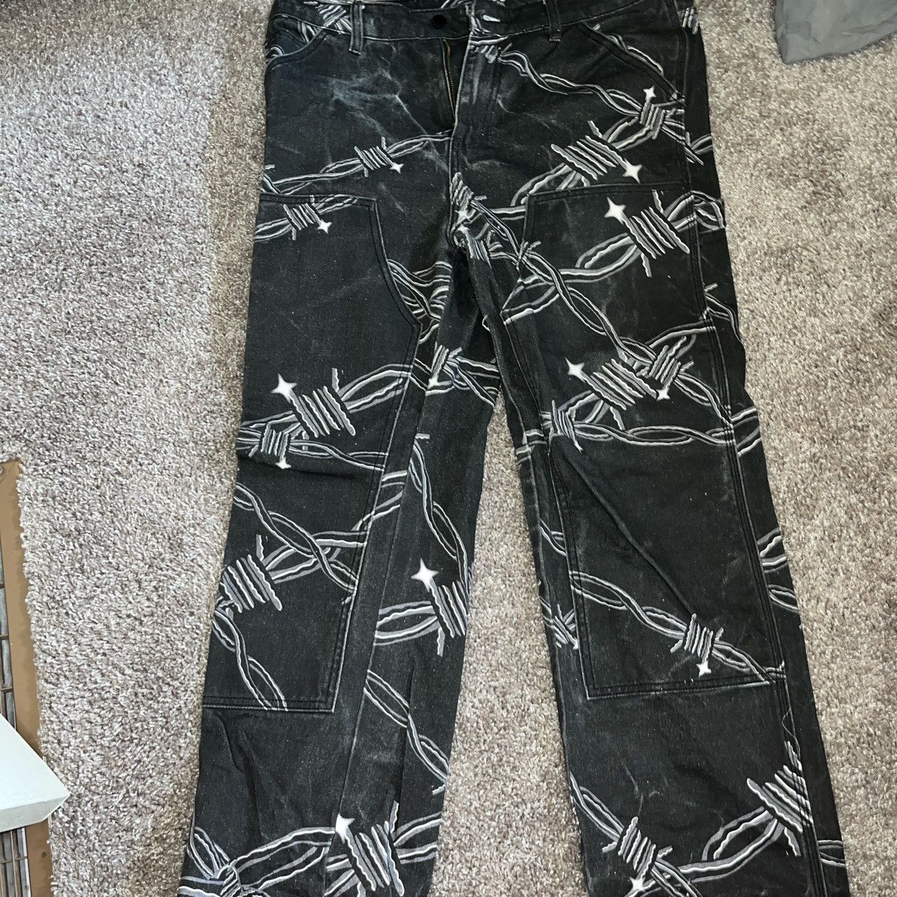 Half Evil Half Evil Barbed Wire Canvas Pants | Grailed
