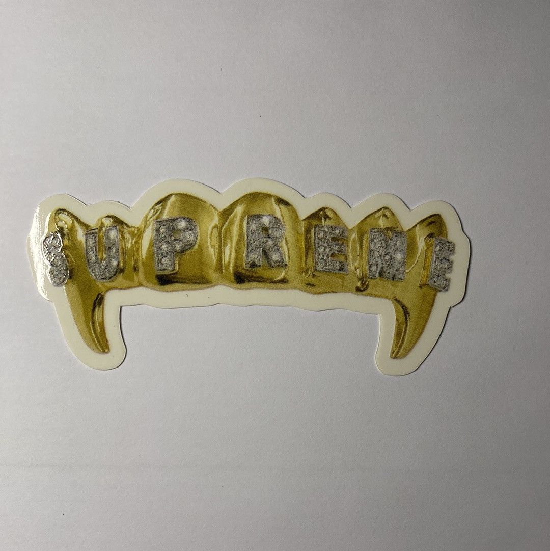 Supreme Supreme Grill Gold Fonts Sticker | Grailed