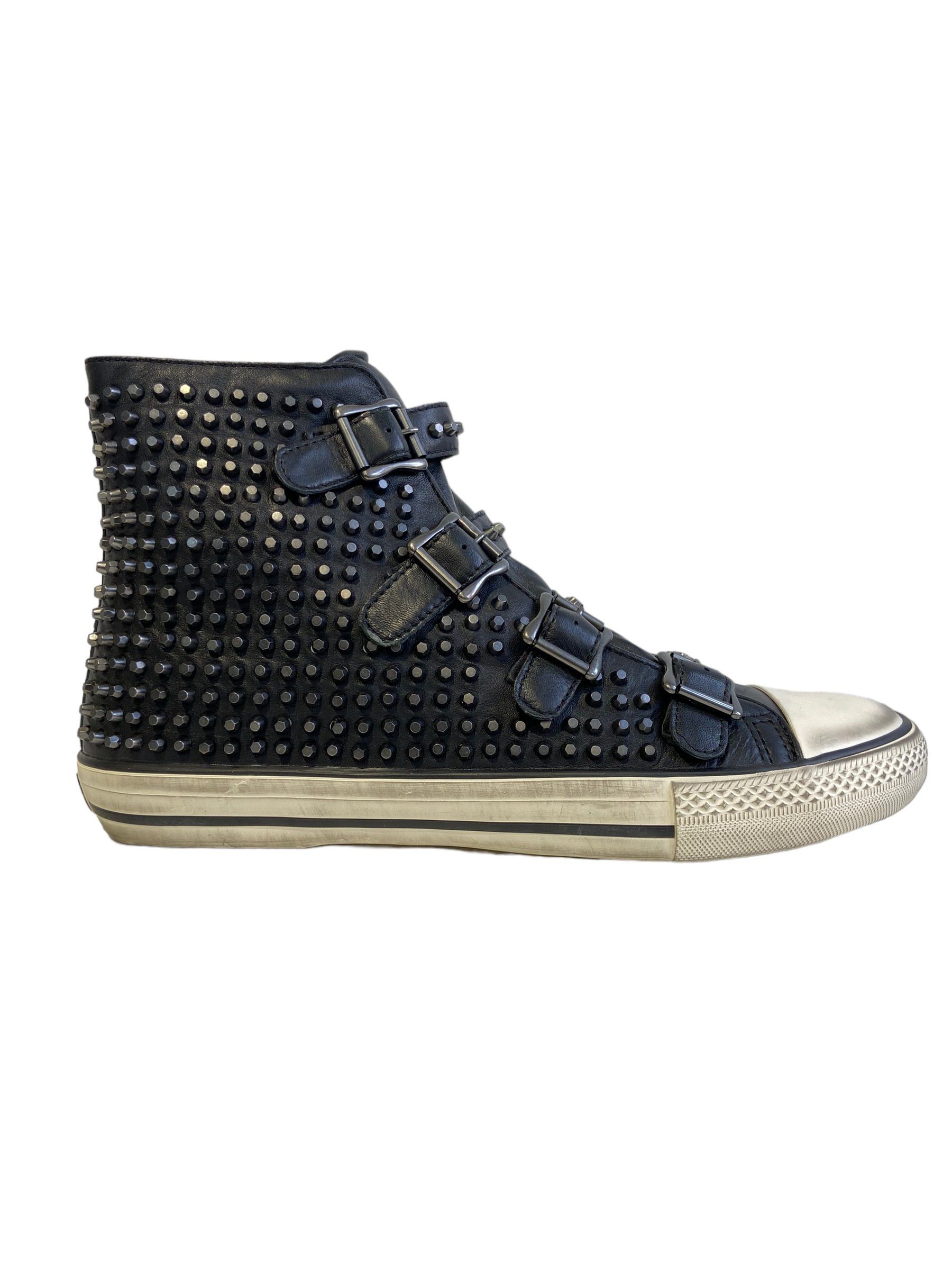ASH Ash- Studded Leather High Top Sneakers | Grailed