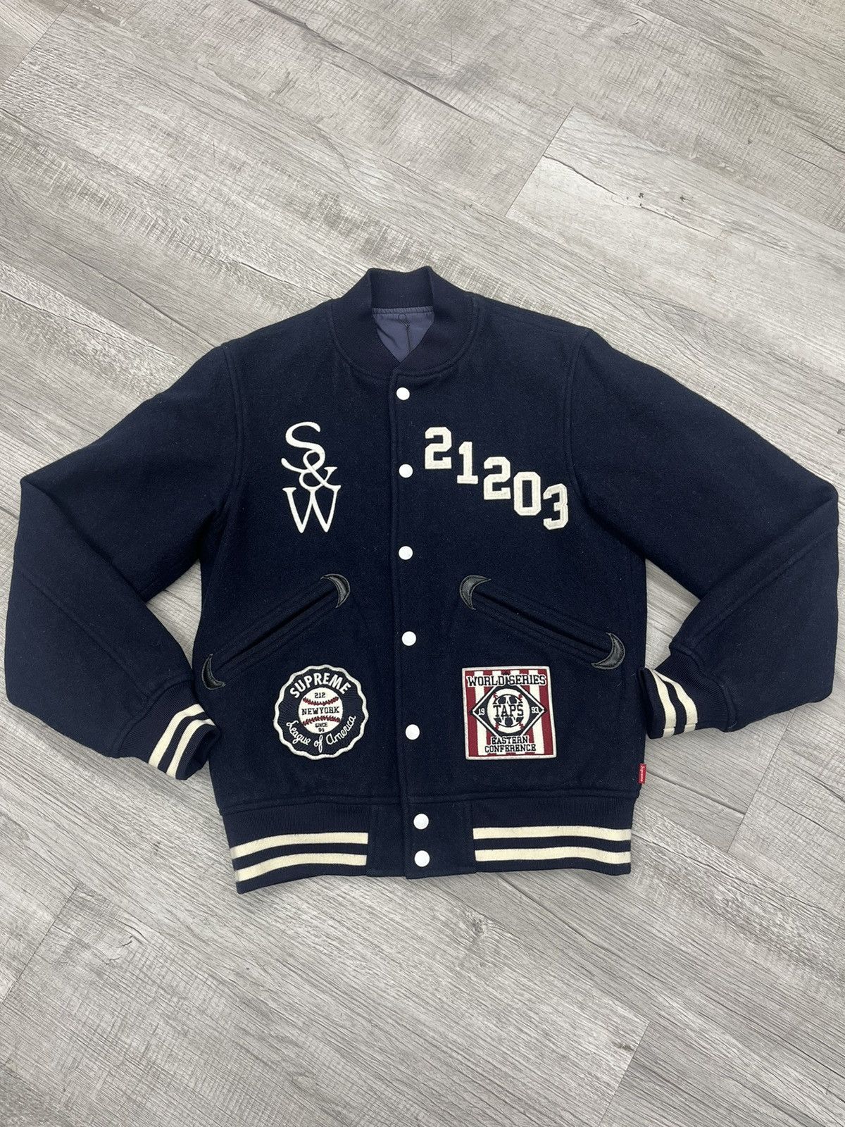 Supreme FW09 Supreme x WTAPS Reversible Varsity Jacket | Grailed