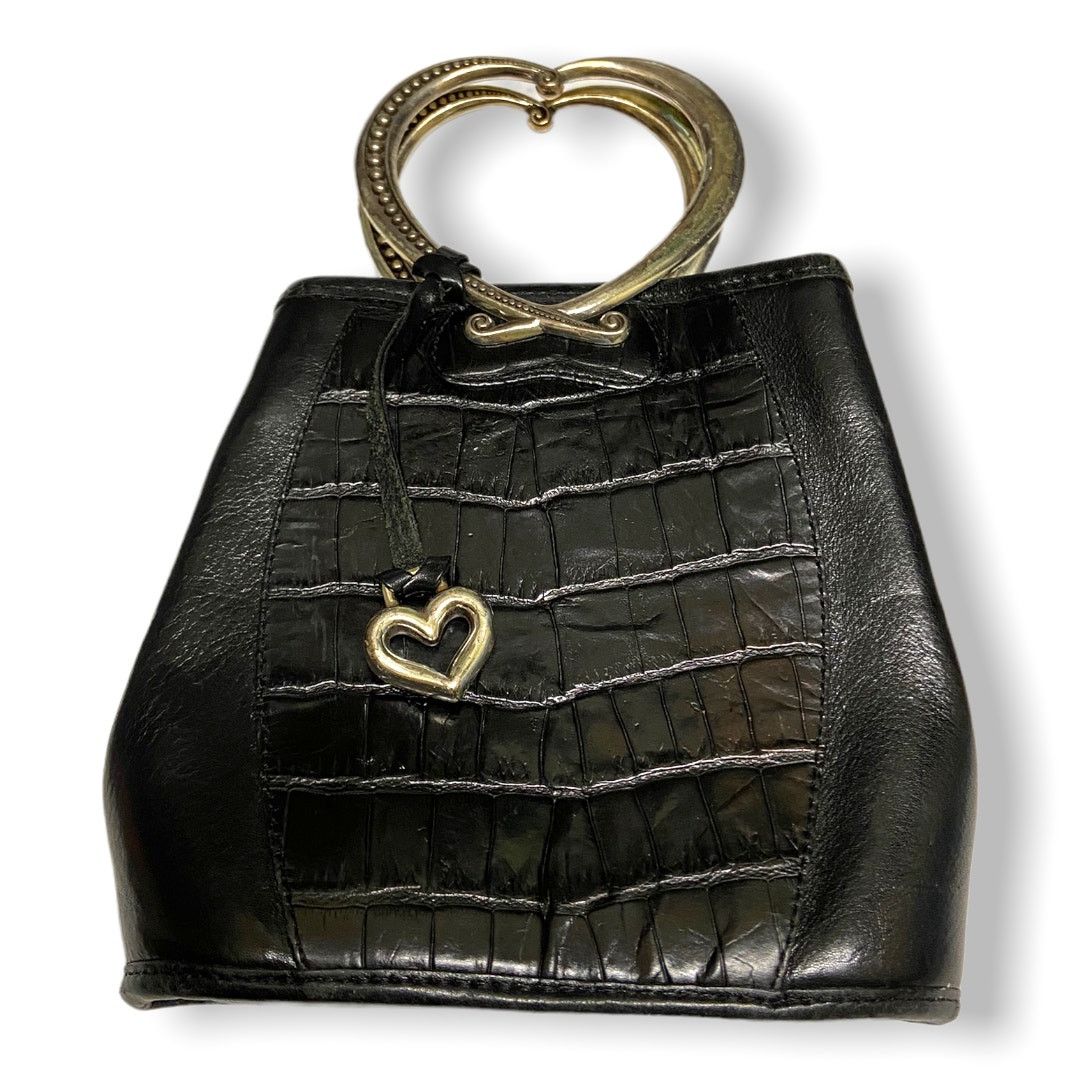 Brighton Brighton Black Corazon Handbag Purse Heart Handles Leather ...