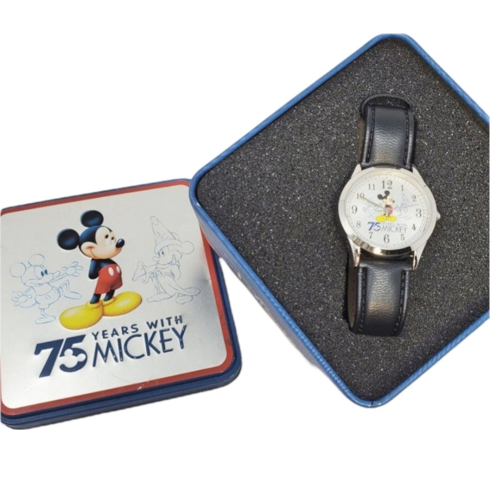 Disney Disney 75 Years w/ Mickey Mouse Silver-Toned Watch Like-New ...