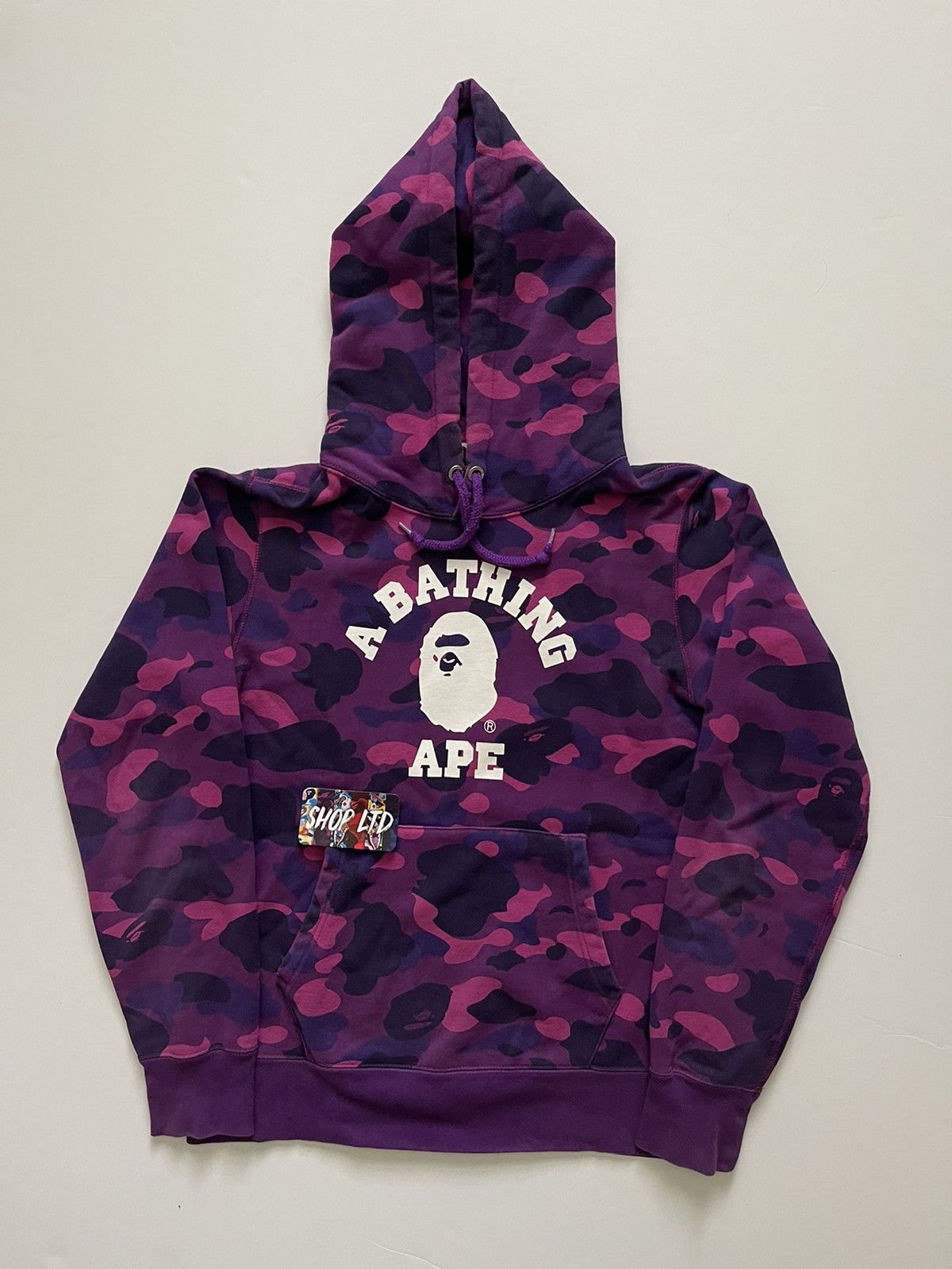 Bape A Bathing Ape Purple Camo College Logo Hoodie | Grailed