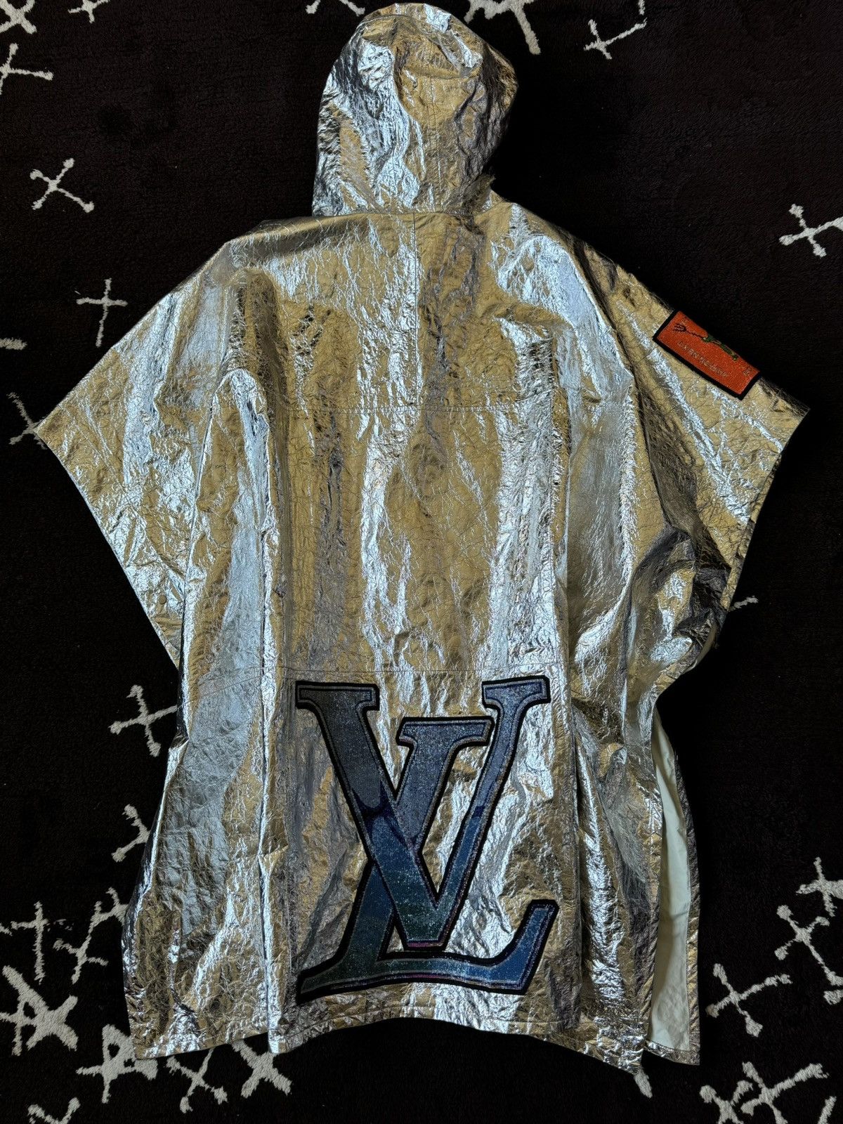 Louis Vuitton Virgil Carti Runway Metallic Silver Parka Rain Jacket ...