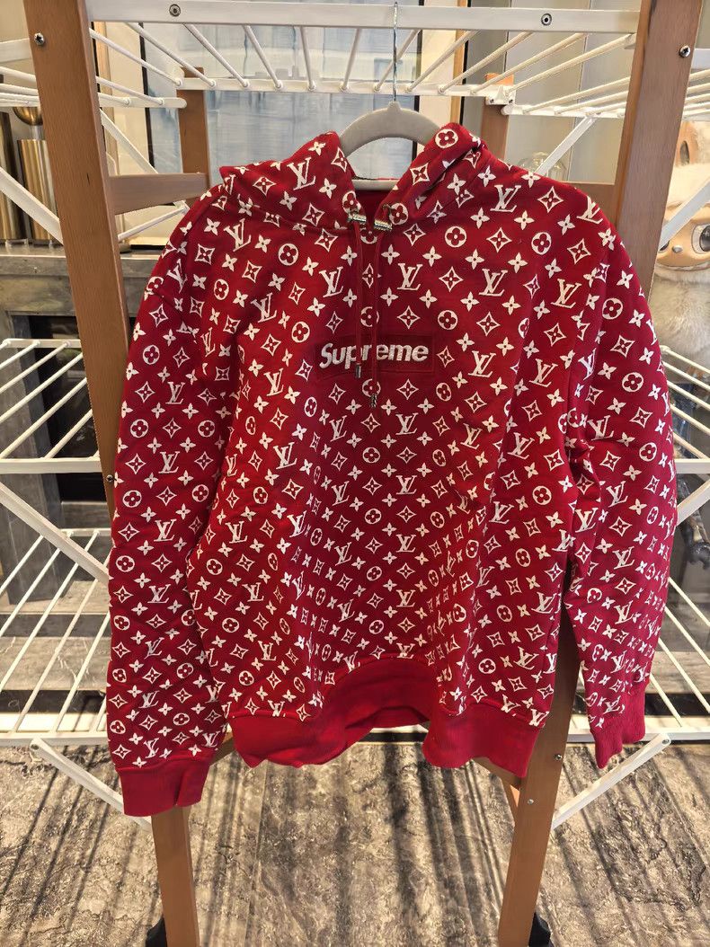 Louis Vuitton Louis Vuitton Co-branded Red Full Print Hoodie -DMC | Grailed