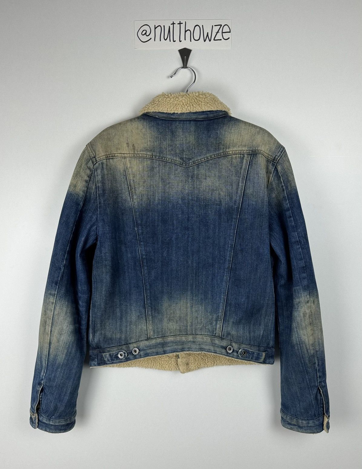 Diesel Vintage Diesel Sherpa-Lined Light Wash Denim Trucker Jacket ...