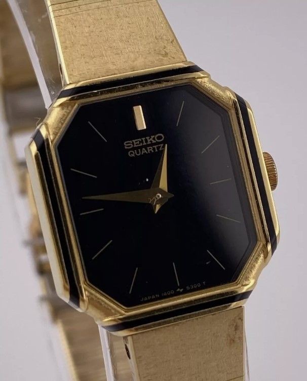 Seiko Vintage Seiko Women’s Steel Octagon Black Face Quartz Watch | Grailed