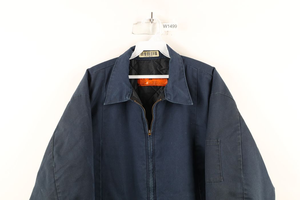 Vintage Vintage 90s Streetwear Quilted Work Mechanic Jacket Blue | Grailed
