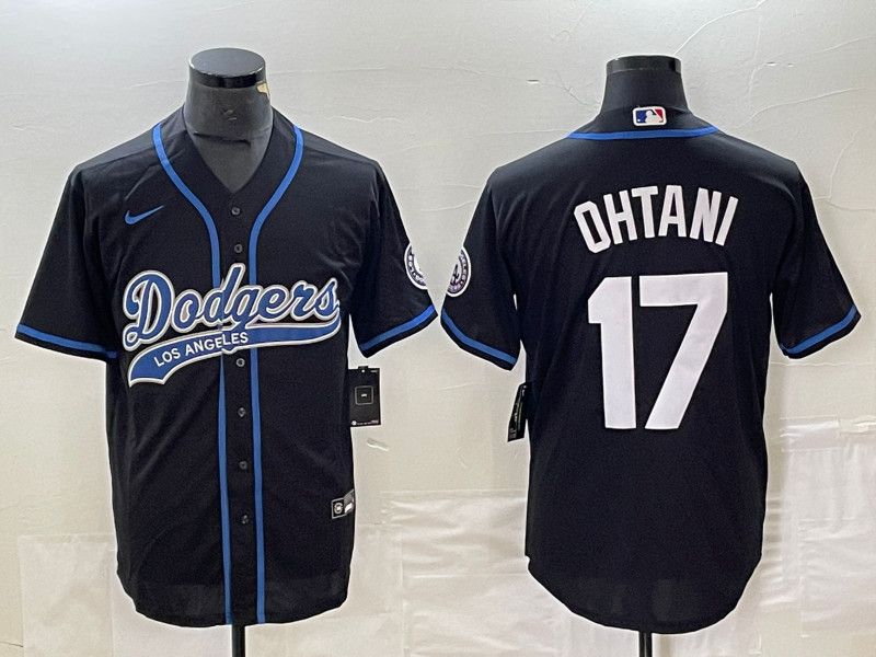 Custom Men's Los Angeles Dodgers #17 Shohei Ohtani Black Jersey | Grailed