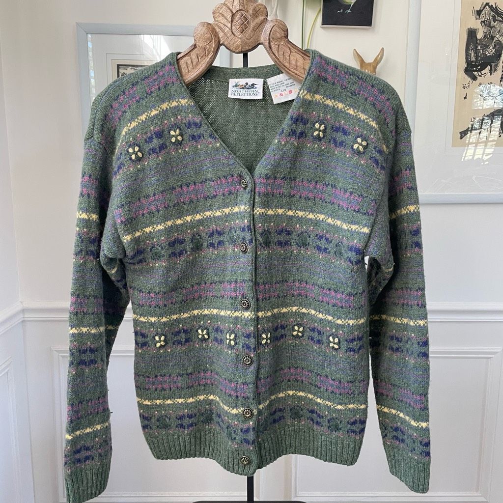 Vintage Vintage Northern Reflections Wool Fair Isle Button Cardigan ...
