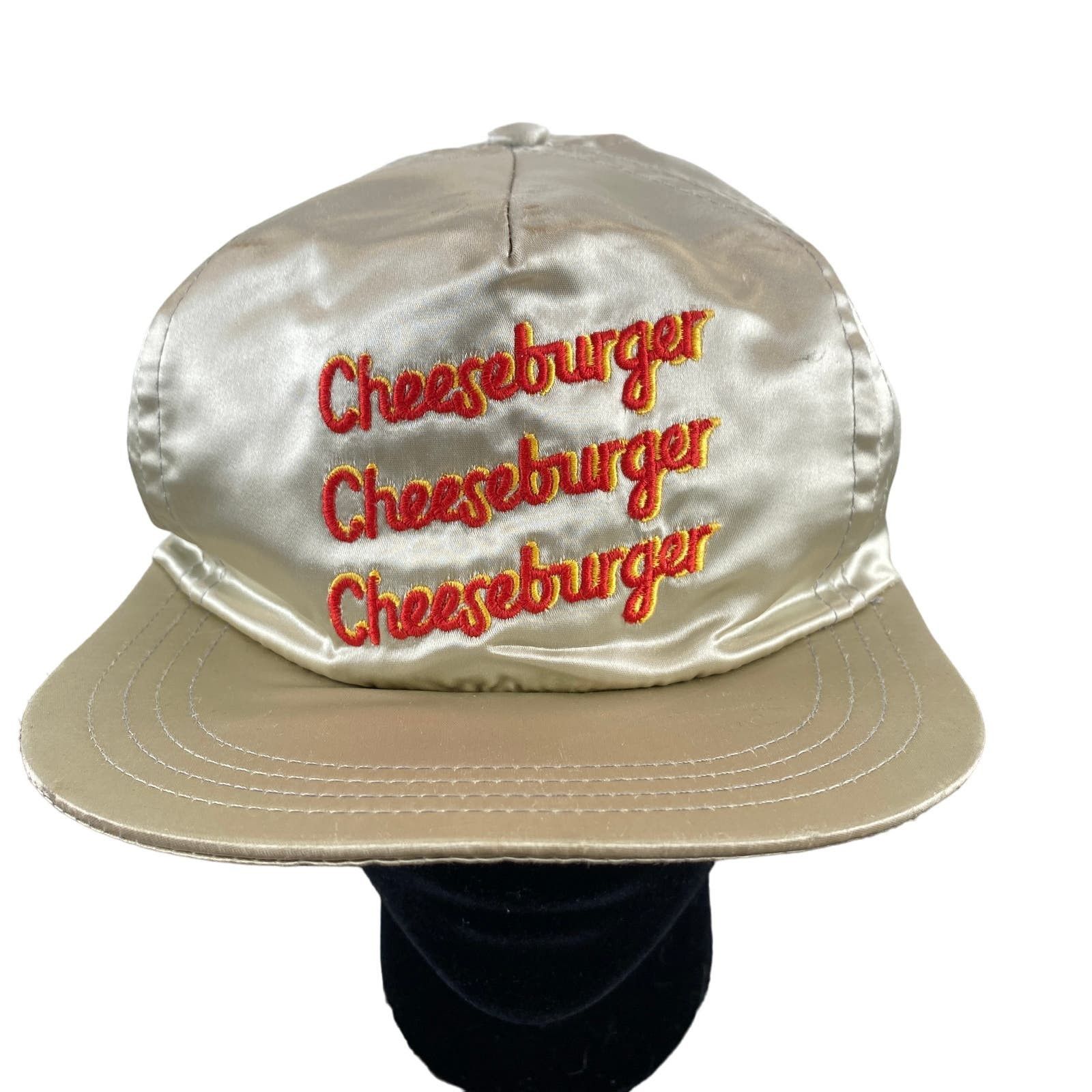 SAND Cheeseburger 3 Satin Grocery Cap Adjustable Hat | Grailed