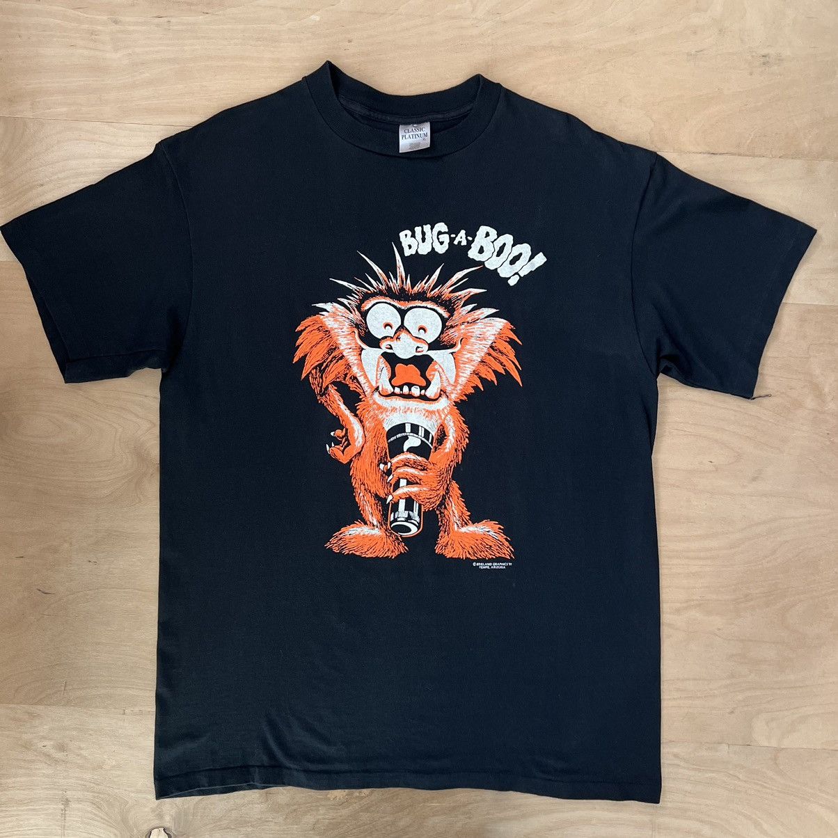 Streetwear × Vintage Vintage Bug a Boo Shirt Black Orange 90s ...