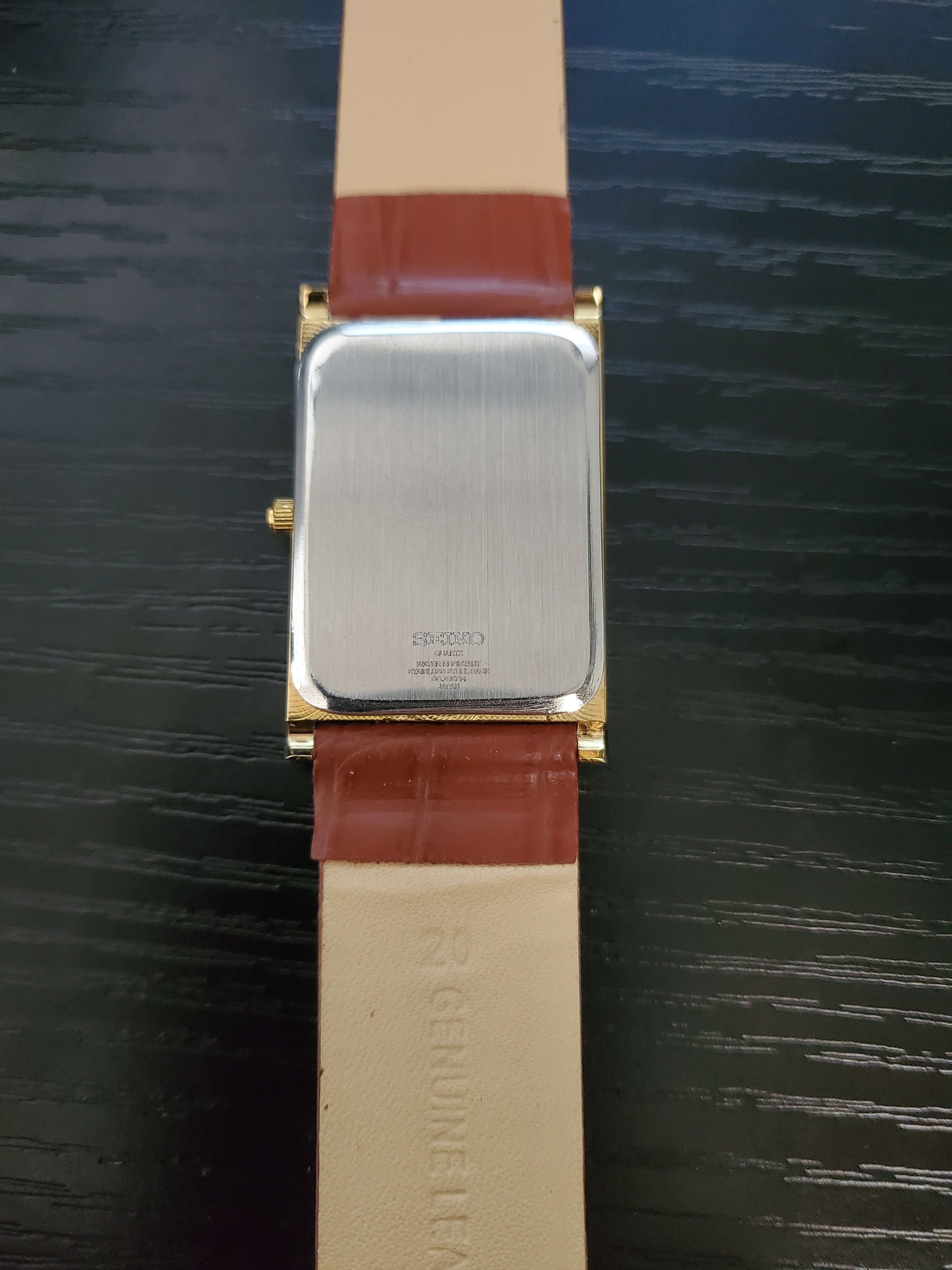 Seiko 🔥RARE VINTAGE Seiko Slim SQ Tank Leather Men's Watch | Grailed
