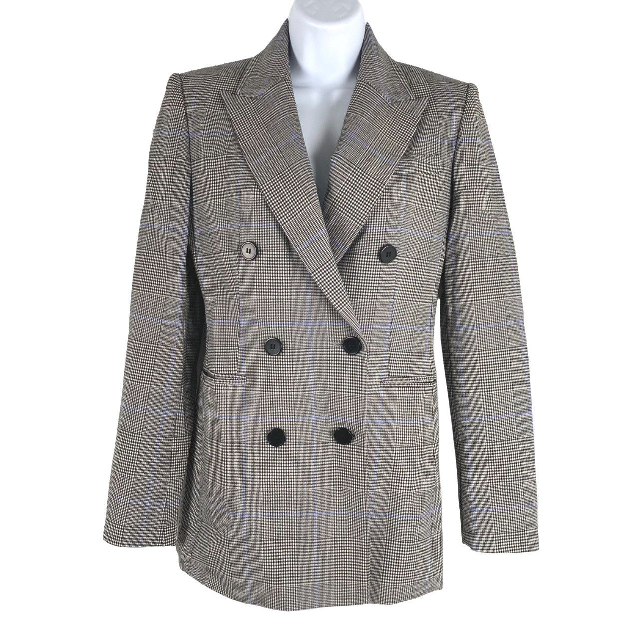 Theory Theory Power Blazer Size 0 Double Breasted Virgin Wool Blend ...