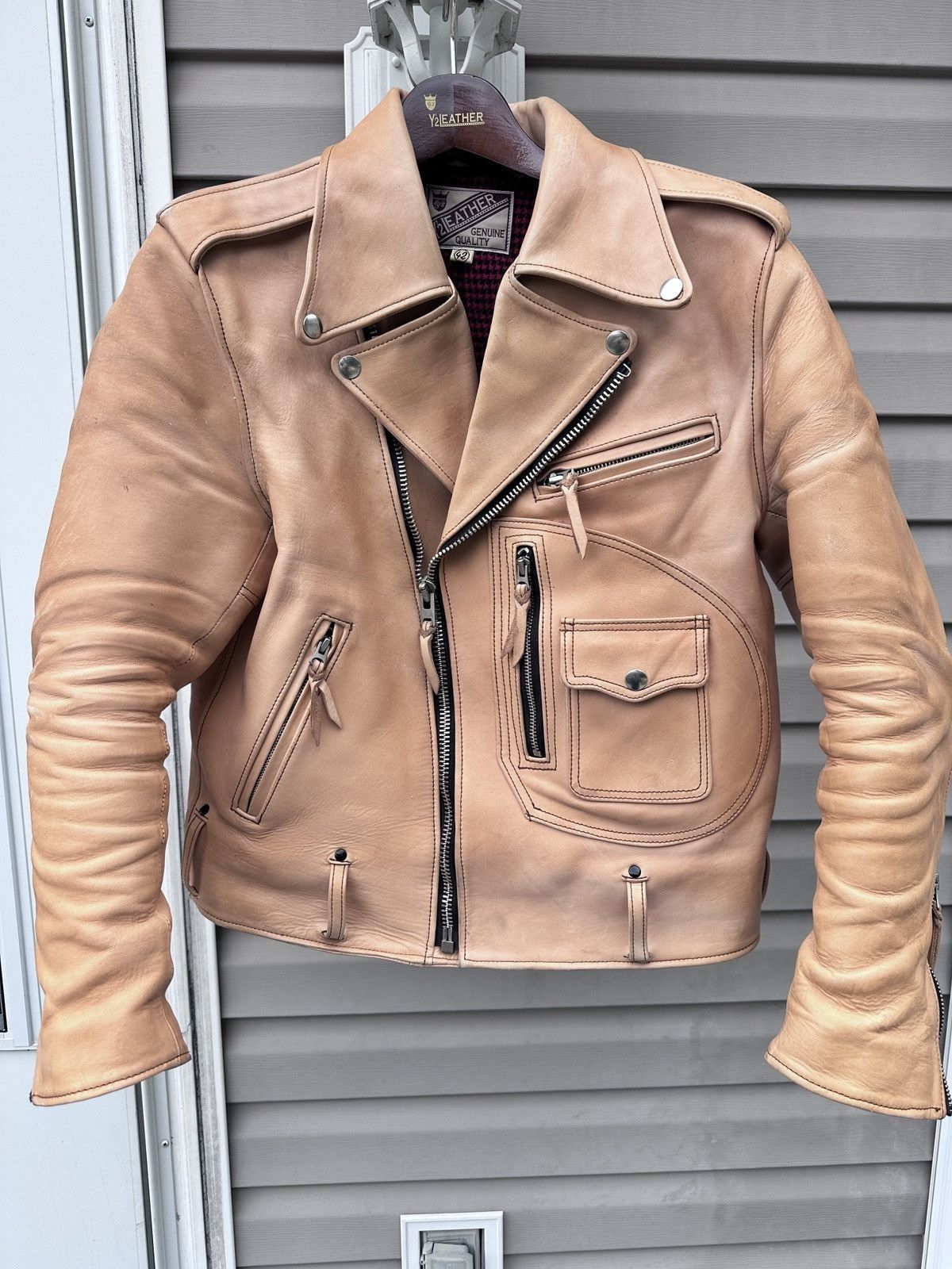 Y'2 Leather Y2 Leather HR-55 D-Pocket Natural Horsehide Jacket | Grailed