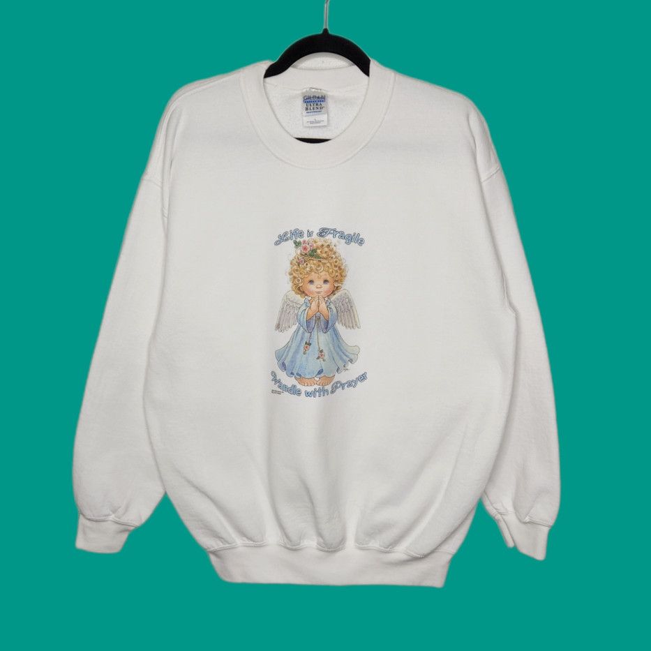 Vintage Vintage Angel Prayer Pray 90s Grandma Crewneck Sweatshirt | Grailed