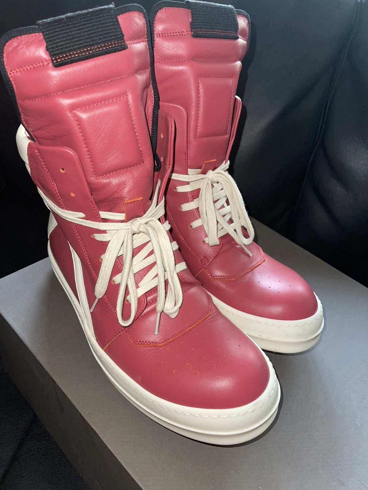 Rick Owens Rick Owens Geobasket Red(Carnelian)/Milk | Grailed