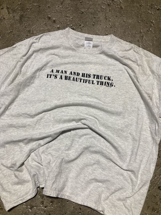 Vintage Crazy Vintage Y2K A Man & His Truck Funny Humor Parody Tee ...