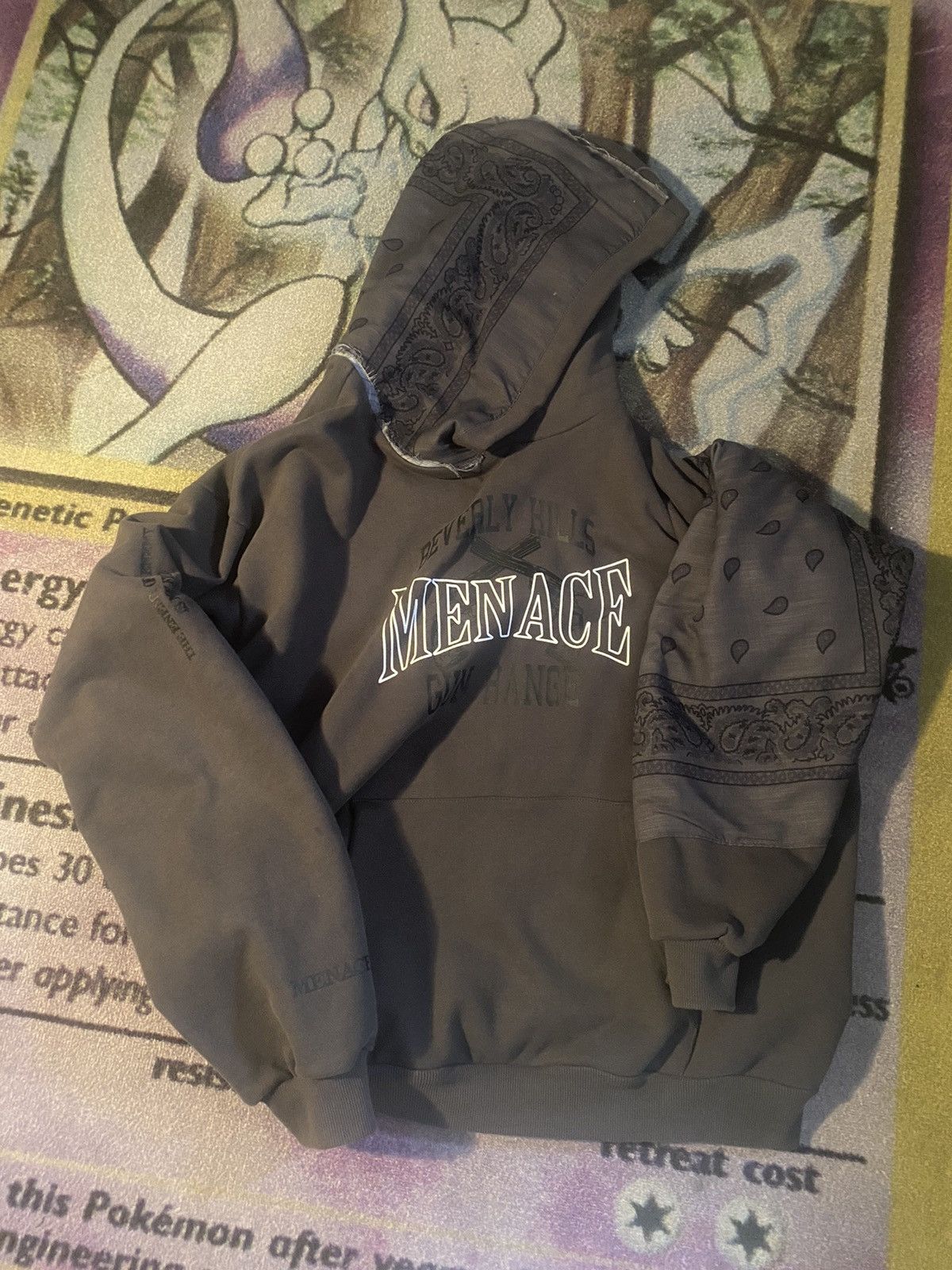 Menace Menace Beverly Hills Bandana Hoodie grey | Grailed