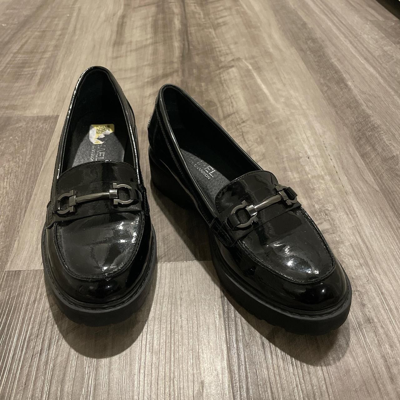 Designer × Streetwear × Vintage Black patent platform loafers with ...