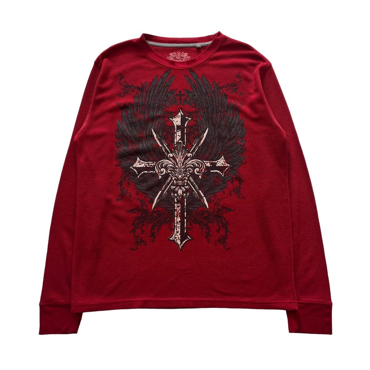 Affliction × Streetwear × Vintage Cross Wing Cyber Y2K Thermal Style ...
