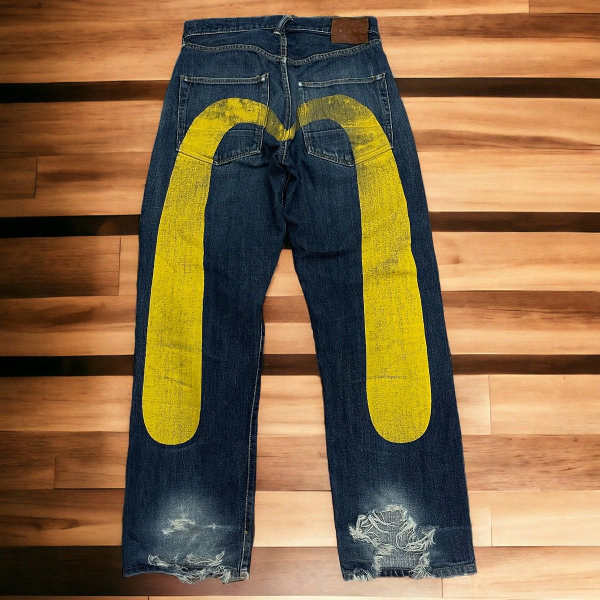 Distressed Denim × Evisu × Japanese Brand Rare Distressed Evisu Yamane Daicock Selvedge Jeans ...
