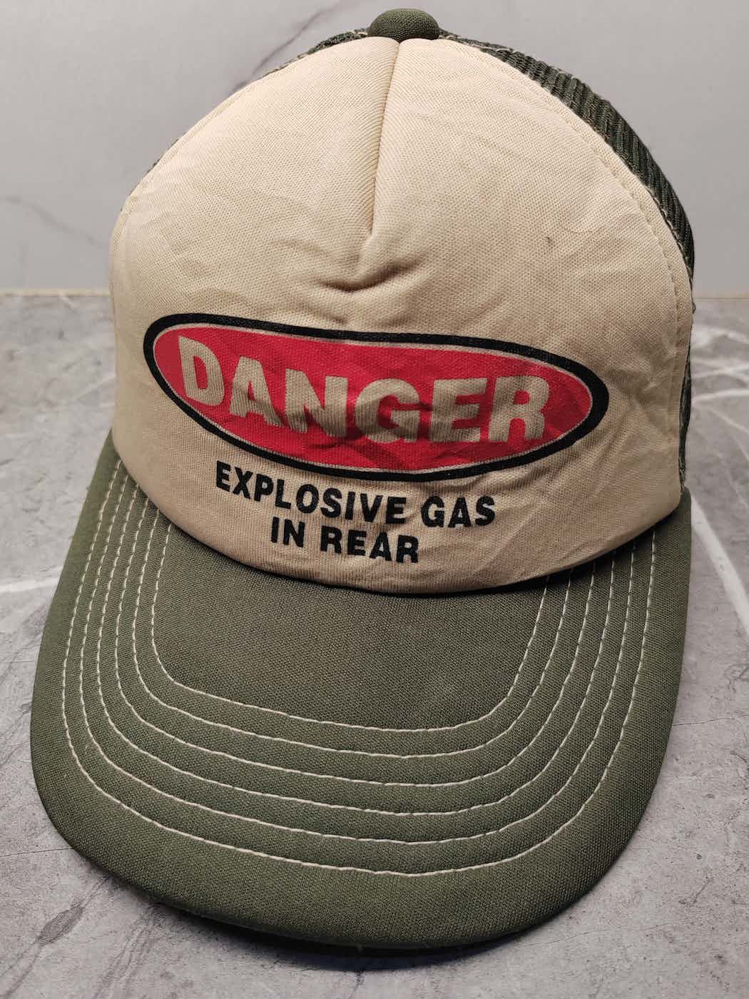 Vintage Vintage Danger Explosive Gas In Rear Trucker Hat Cap | Grailed
