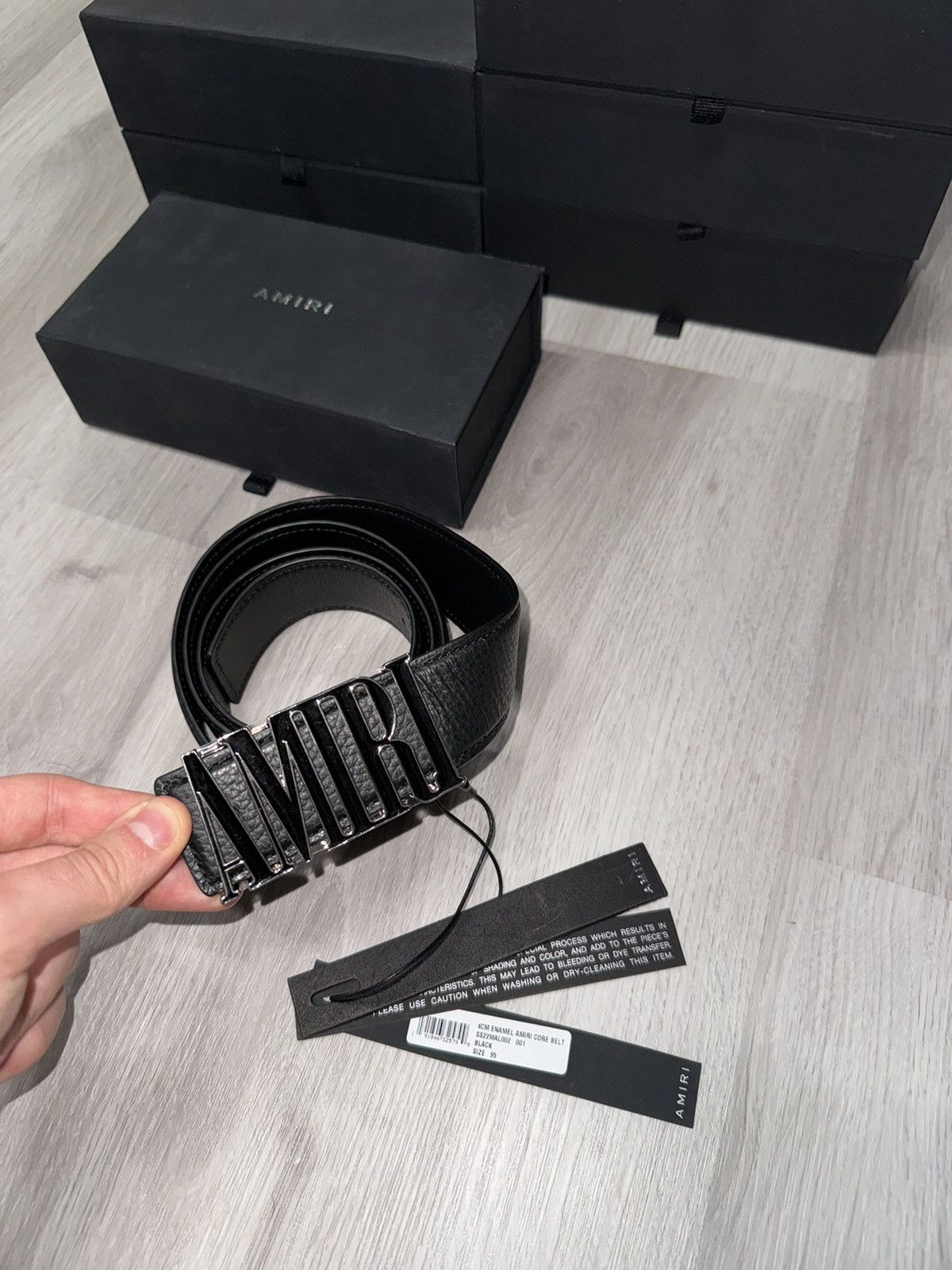 Amiri 4CM Amiri Black Logo Belt | Grailed