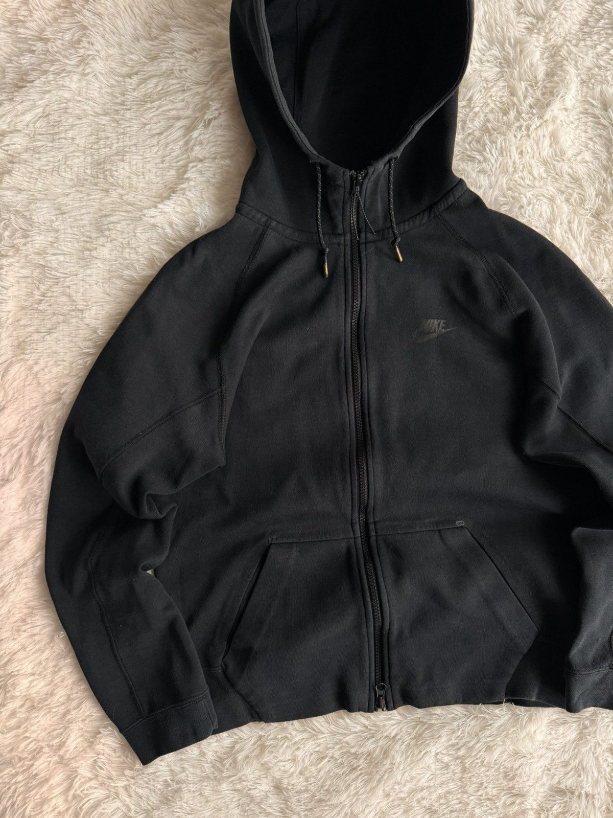 Nike × Vintage NIKE TECH FLEECE VINTAGE BASIC LOGO OVERSIZE BOXY ZIP ...