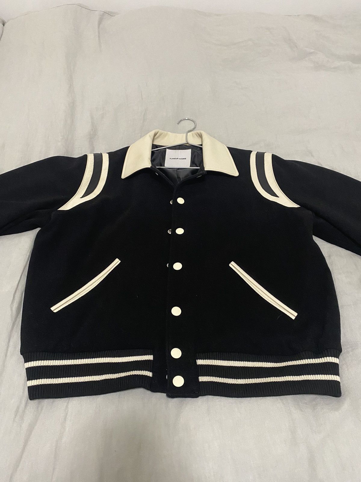 Varsity Jacket Rare flaneur homme cropped varsity jacket | Grailed
