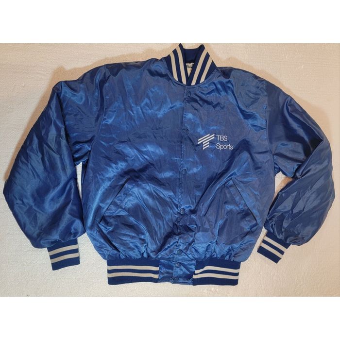 Vintage Vintage 1980s TBS Sports Leader Satin Bomber Jacket USA Lar ...