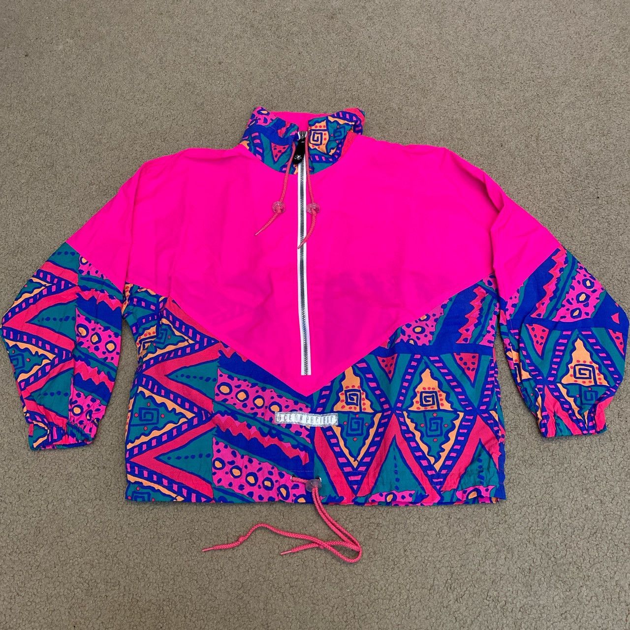 Vintage Vintage Ocean Pacific 80’s Neon Pullover Windbreaker | Grailed