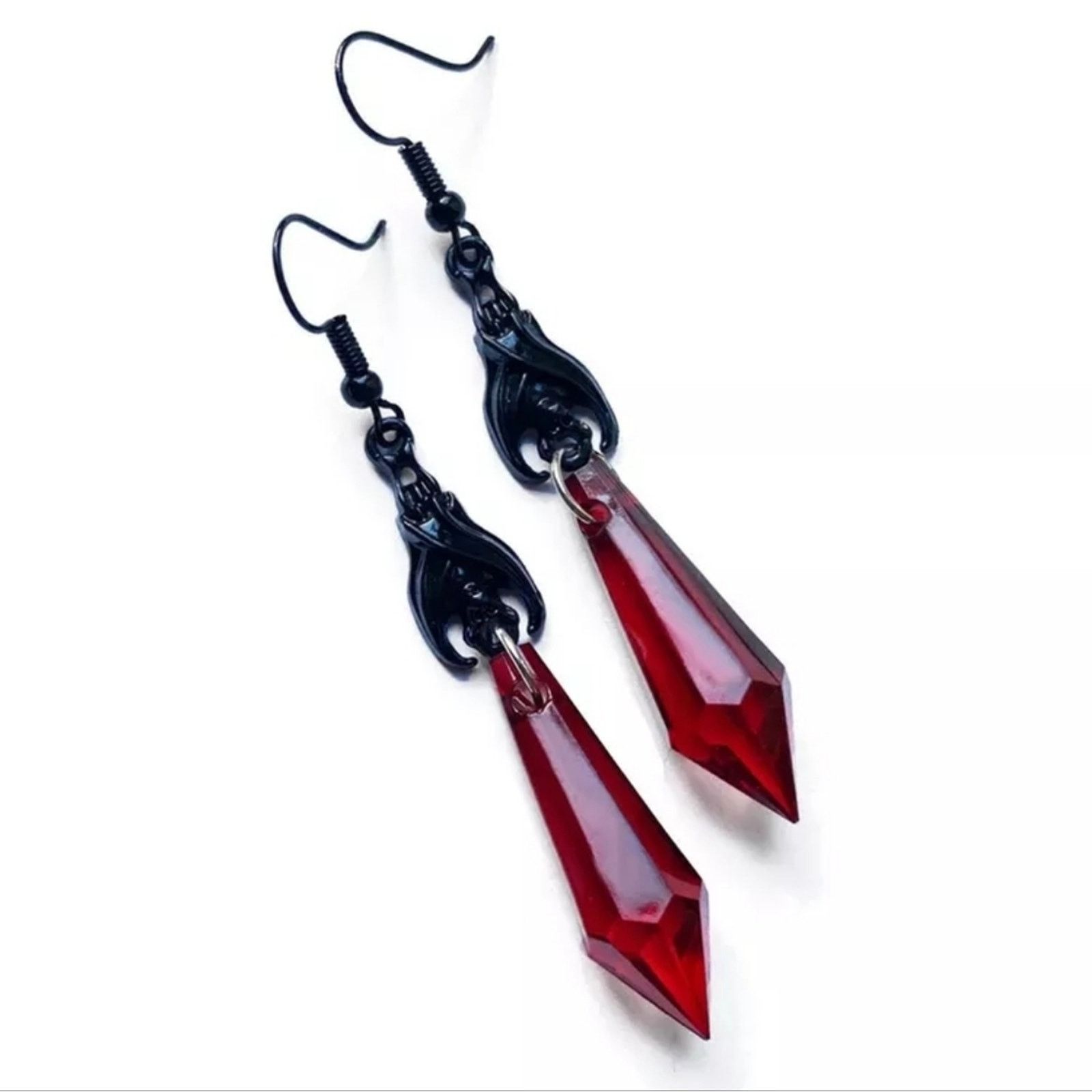 Killstar Blood Red Spike Bat Earrings | Grailed