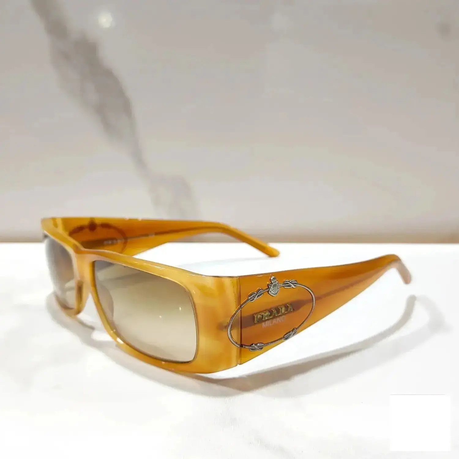 Prada × Vintage PRADA Sunglasses Star Symbole Sport Wrap Shield Mask ...