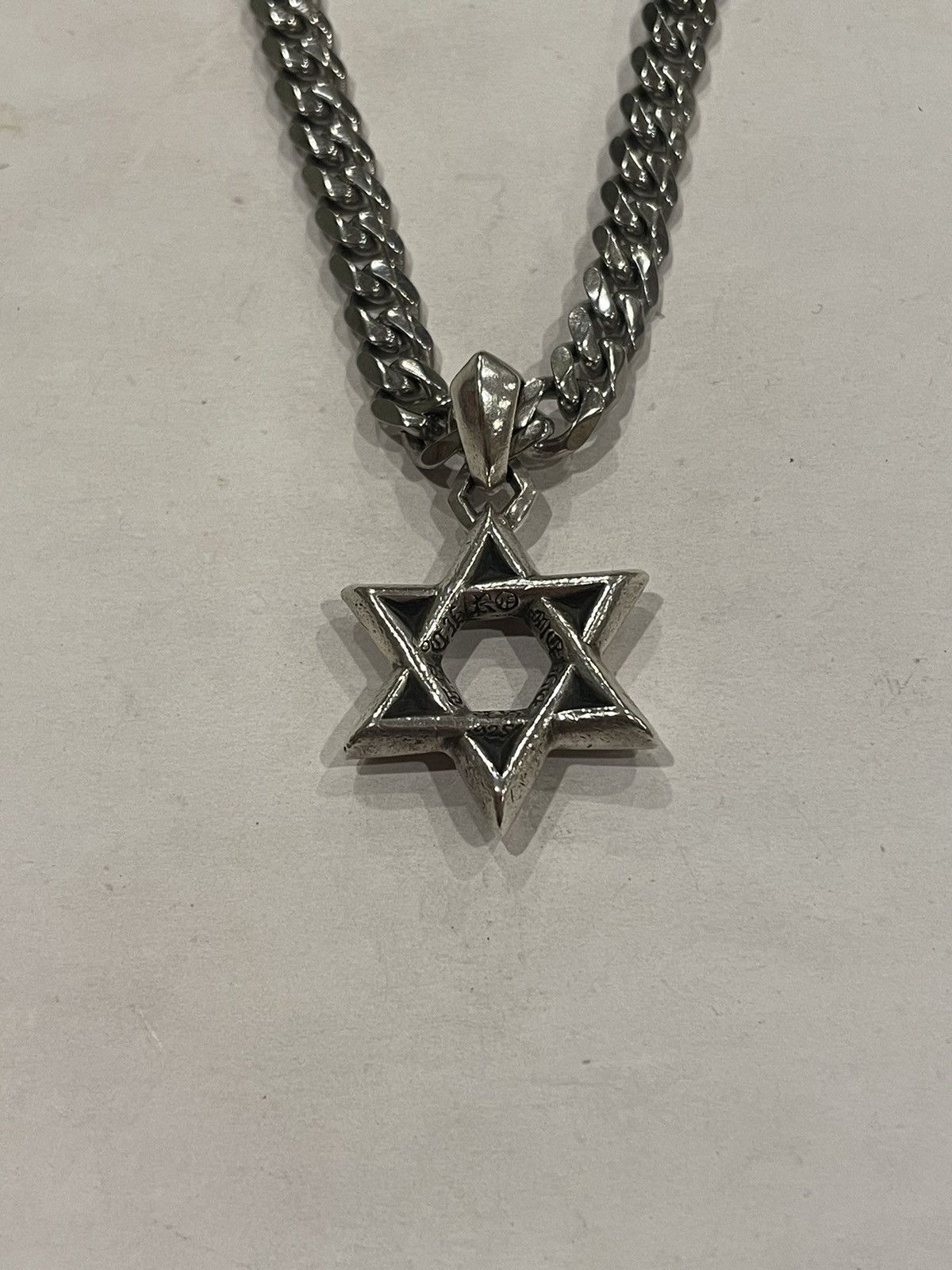 Chrome Hearts Chrome Hearts Large Star of David Pendant Chain Necklace ...