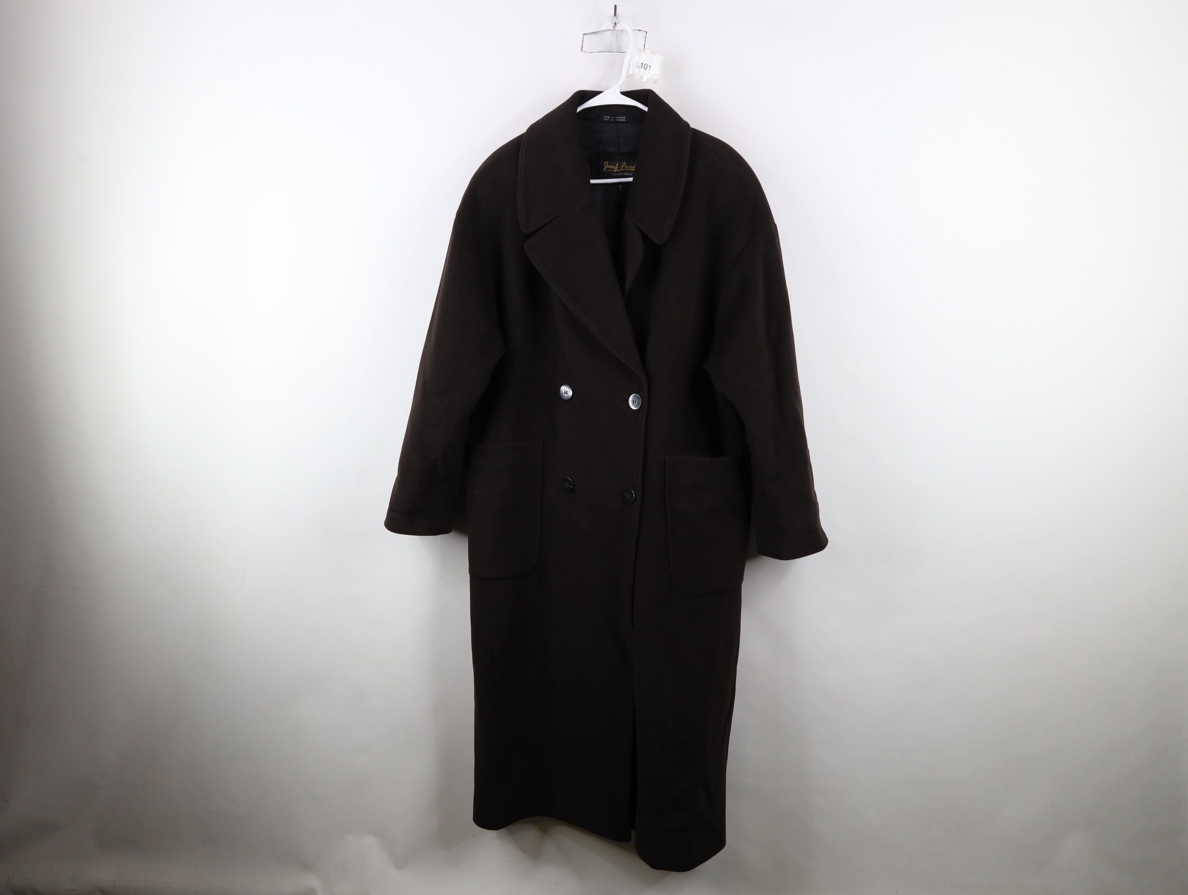 Vintage Vintage 90s Wool Cashmere Angora Blend Overcoat Jacket Brown ...