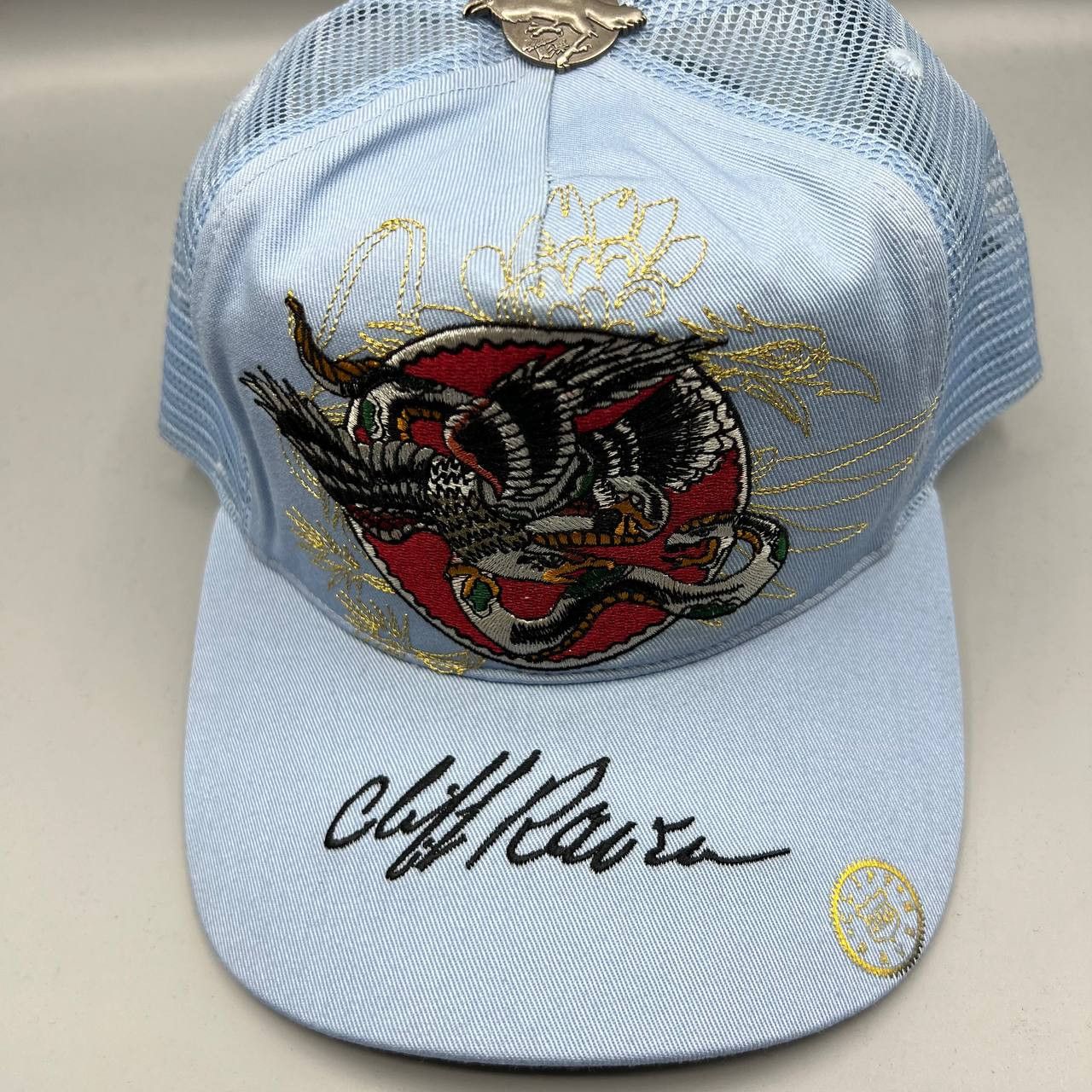 Ed Hardy Vintage Cliff Raven Hat Japanese tattoo Snap back Trucker ...