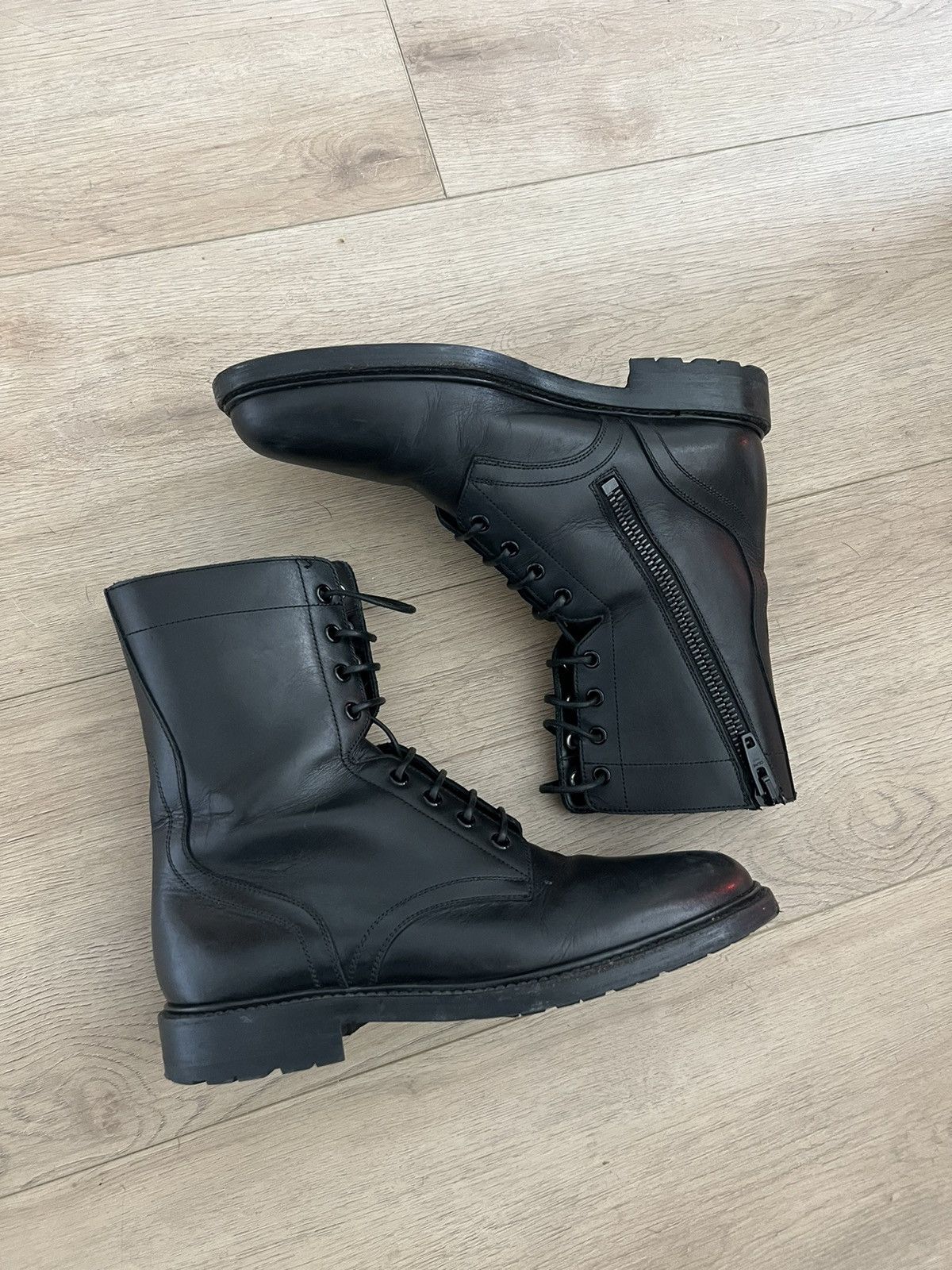 Celine Ranger Boots Black leather | Grailed