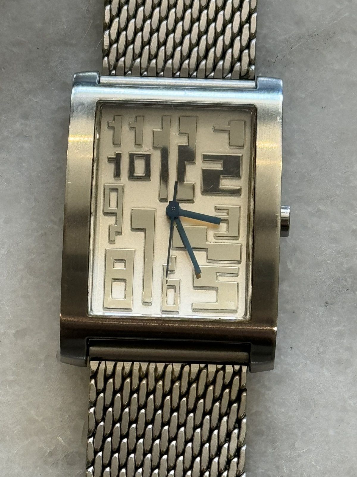 Vintage 2000s Jean Paul Gaultier Numerology Silver Tank Watch | Grailed