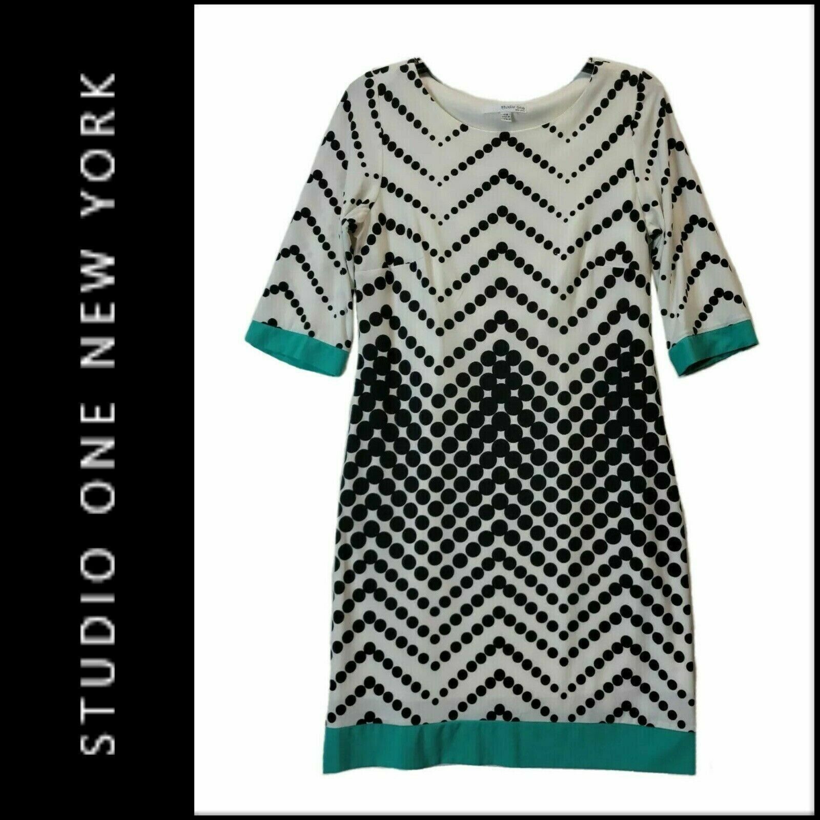 Vintage Studio One New York Women Sheath Career Formal Polka Dot Dress ...