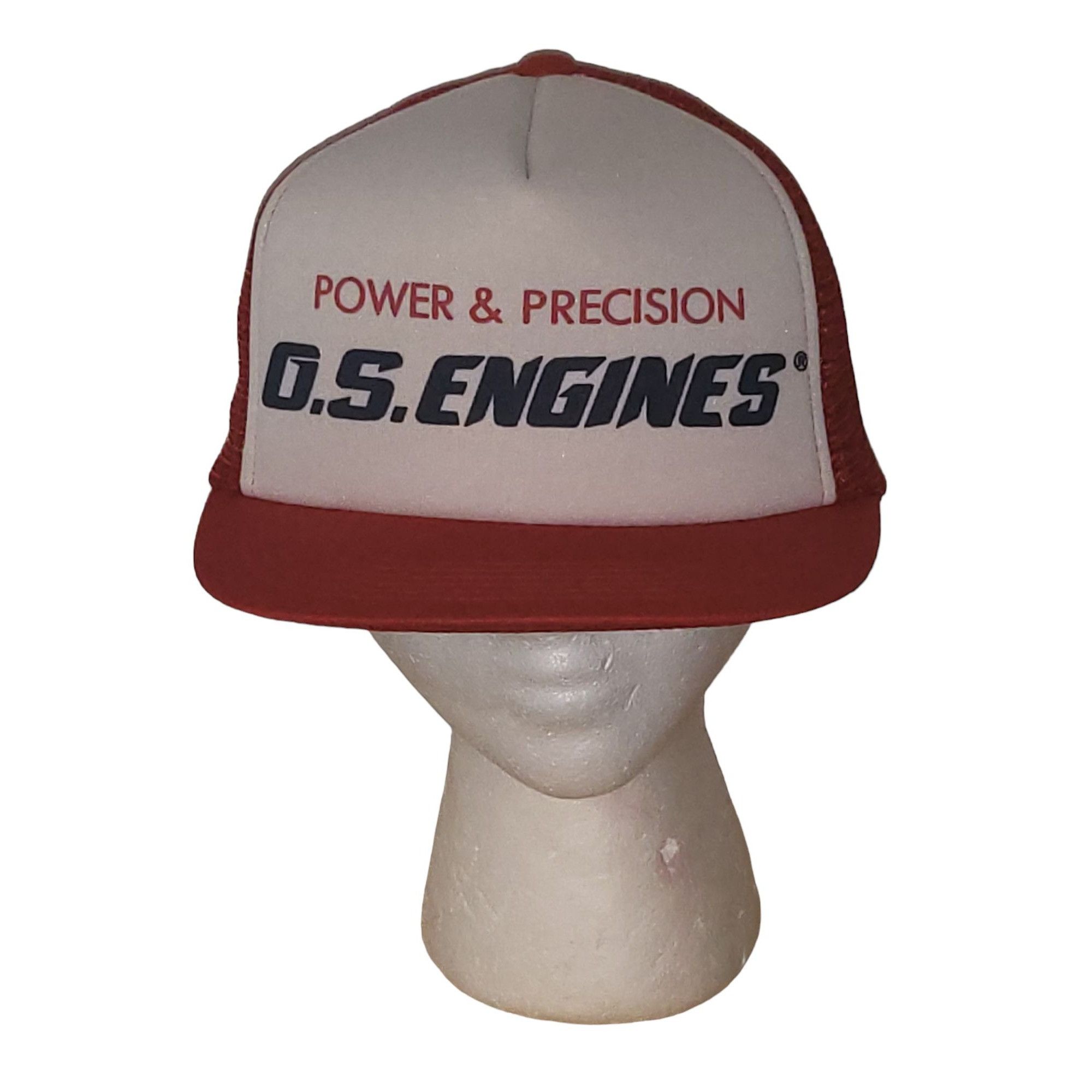 Streetwear Power & Precision Snapback Trucker Hat O.S. Engines Red Whit ...